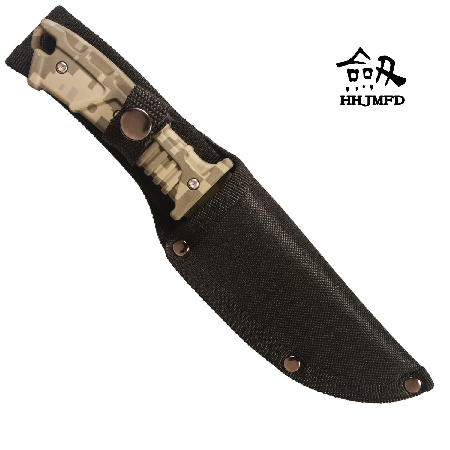 HHJMFD Tactical Fixed Blade Knife Survival Hunting Tool Non-slip Stylish Handle with Practical Sheath 9-inch Camouflage for Camping Hunting Adventure Outdoor