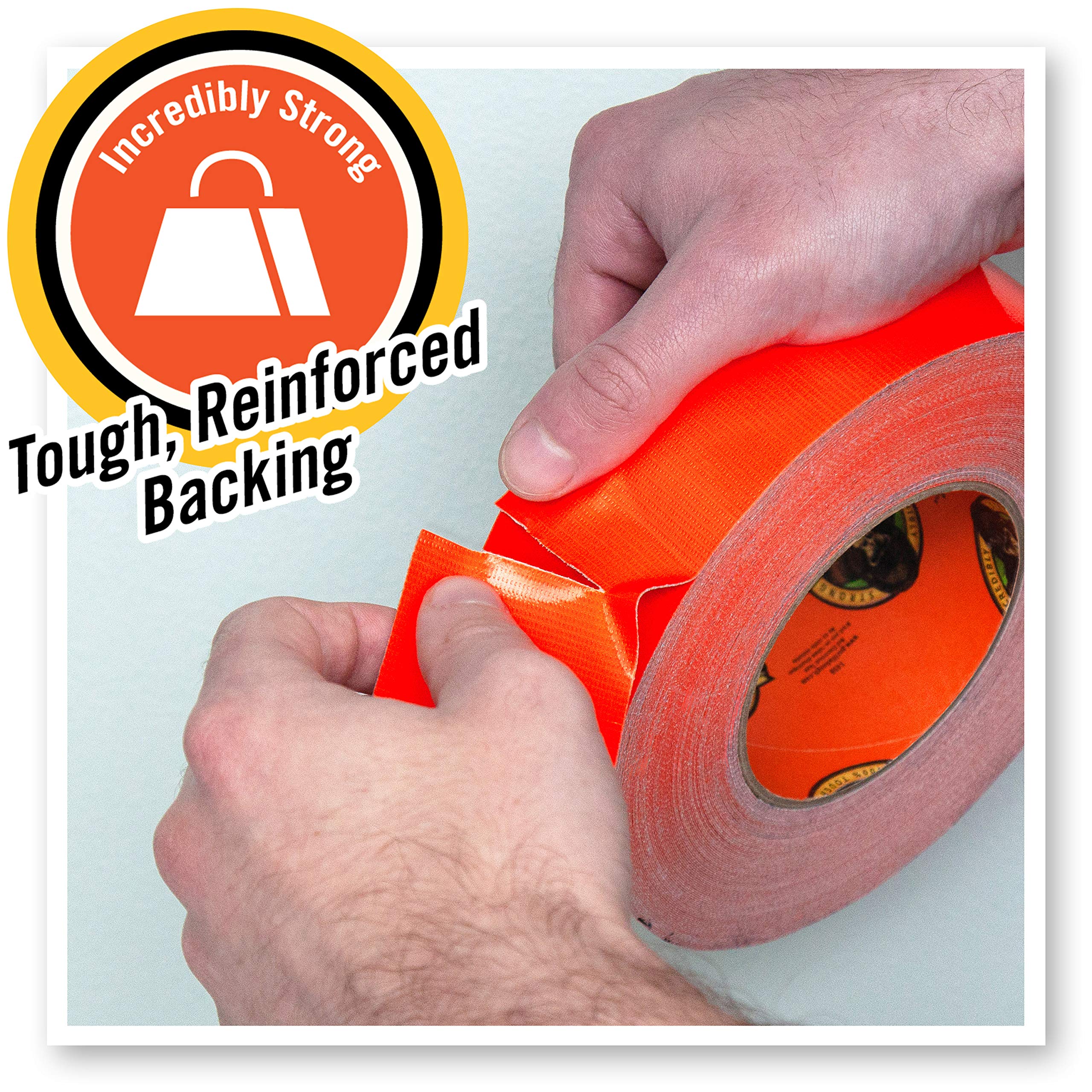 Gorilla Tape, High Visibility Duct Tape, 1.88" x 35 yd, Blaze Orange, (Pack of 6)