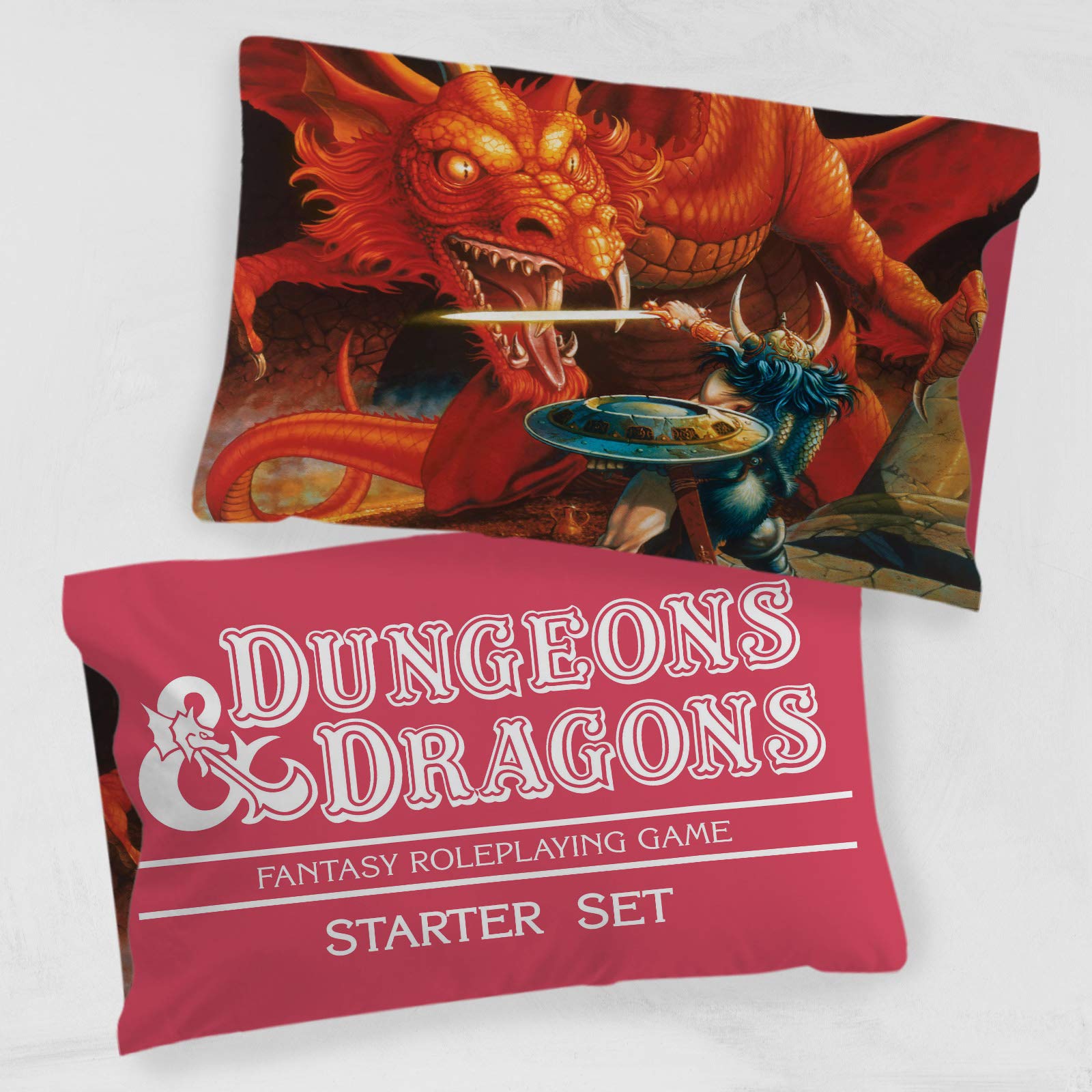 Jay Franco Dungeons & Dragons Red Box 1 Single Reversible Pillowcase - Super Soft Bedding (Official Dungeons & Dragons Product)