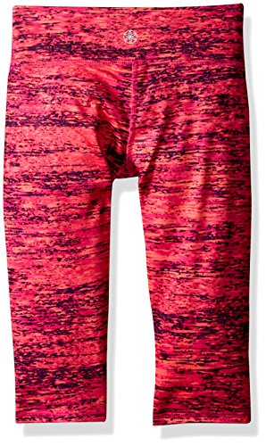 Gaiam Girls' Big Spacy Daze Yoga Capri Pant, hot Pink/Black, 7/8