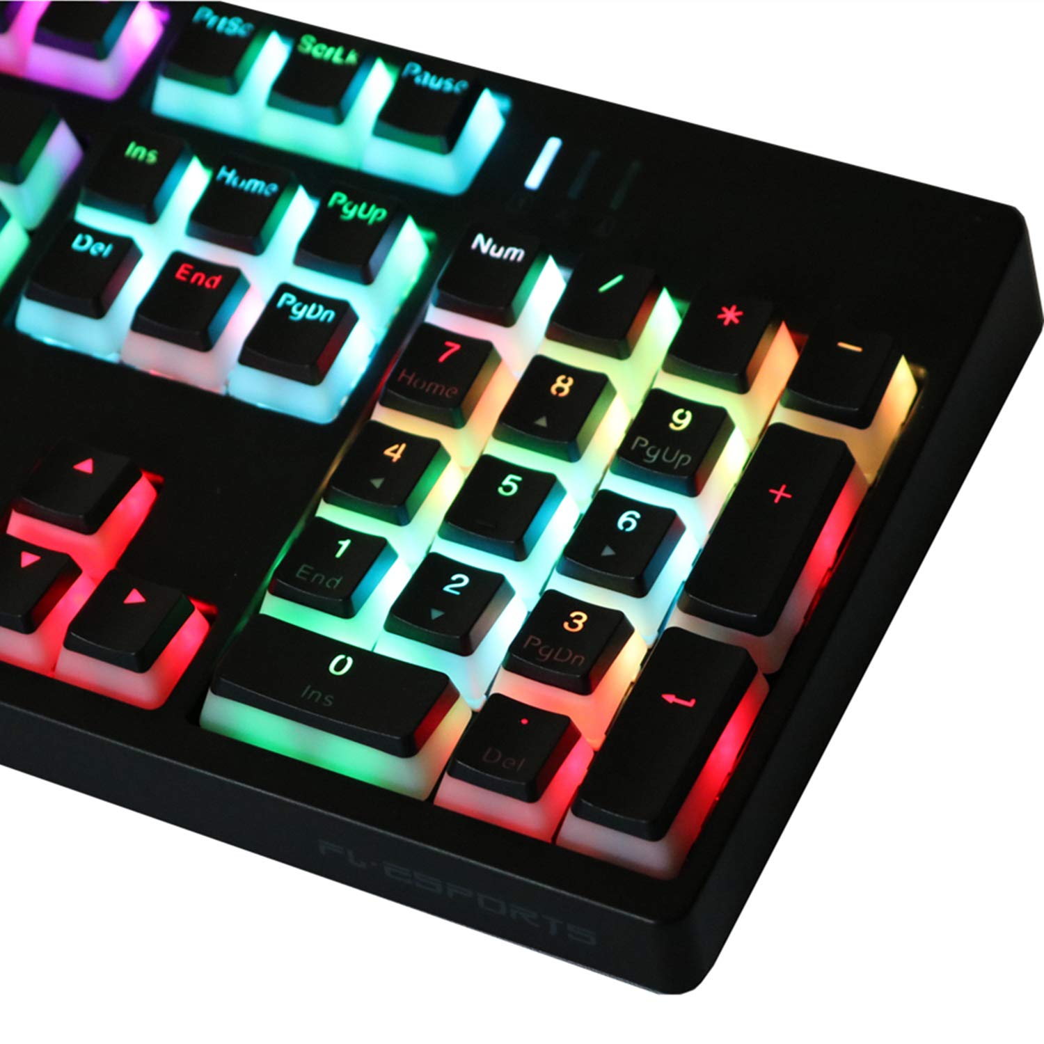 Happy Balls PBT Keycaps Backlit Doubleshot Keycap Set OEM Profile Cherry MX Key Caps for 104/87/60%/108 MX Switches Mechanical Keyboard(Black Pudding Combo)