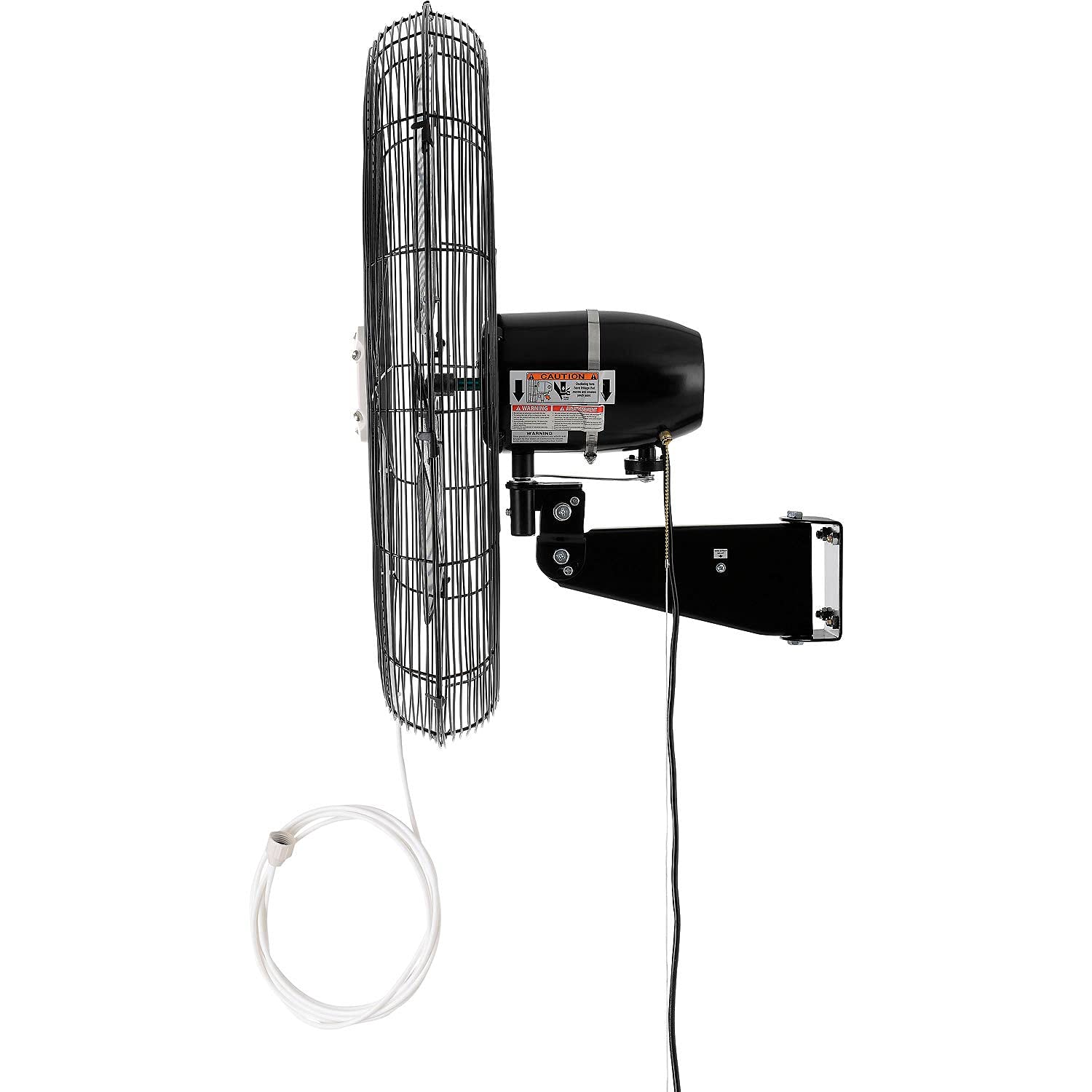 Global Industrial 292457 0.3HP 8400 CFM Outdoor Misting Oscillating Wall Mounted Fan44; Black - 30 in. Dia.