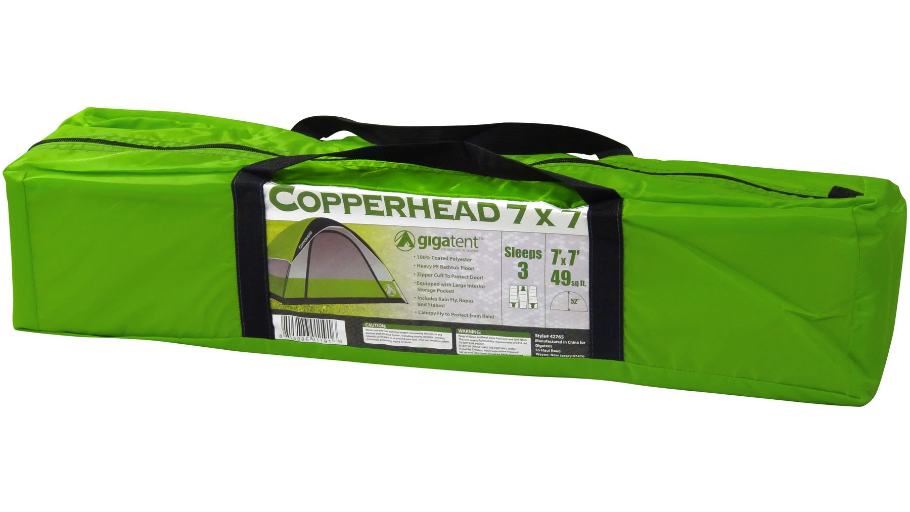 GIGATENT 7′ X 7′ 3 PERSON 3 SEASON Dome TENT waterproof & UV resistant fabric carry bag Included
