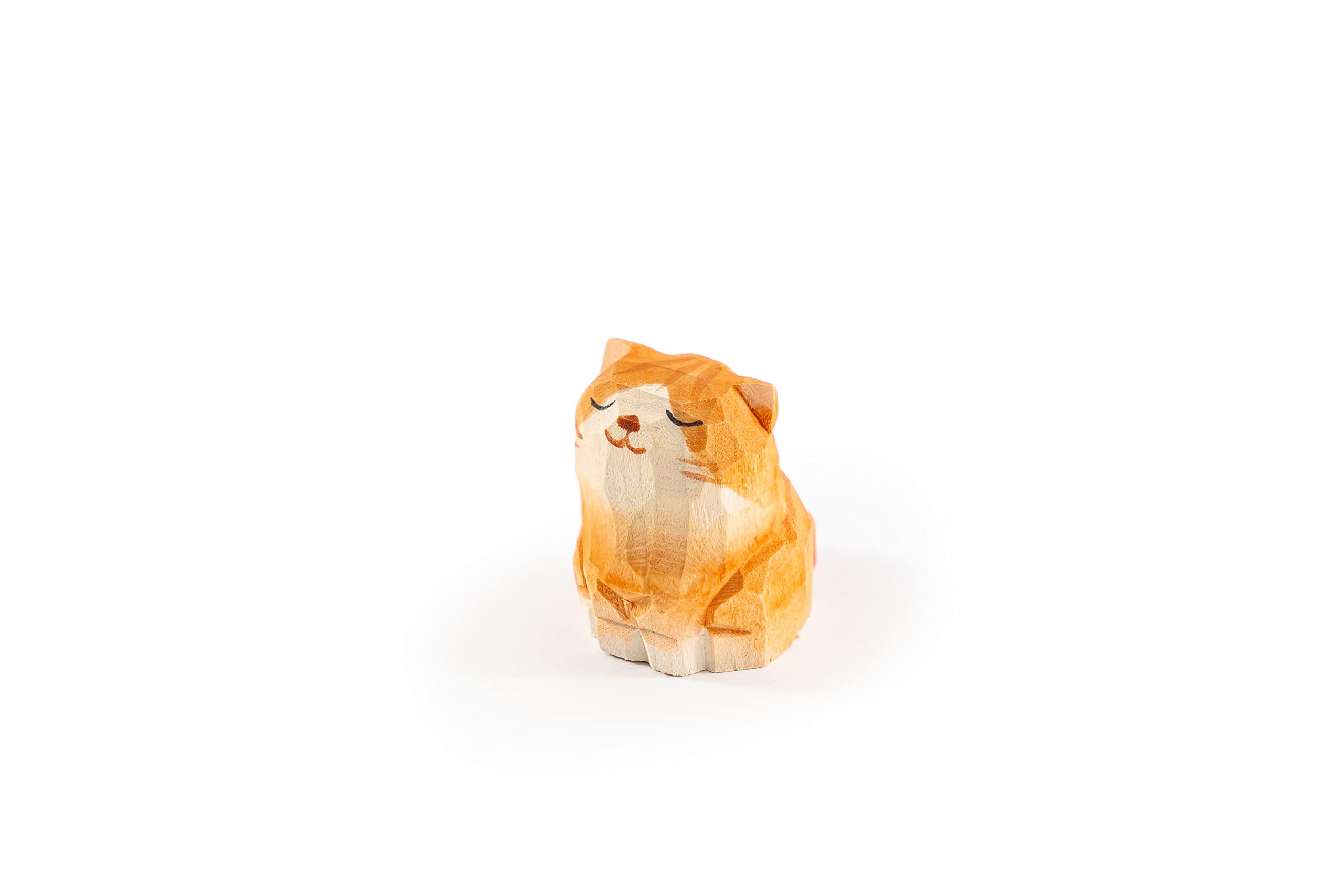 Islandoffer Wooden Carving Cute Kitten [Animal Series]