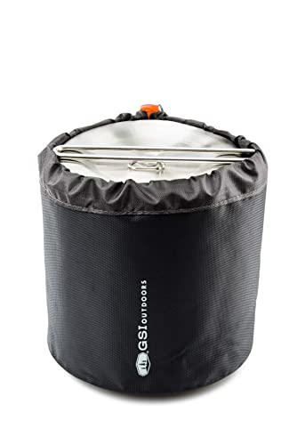 GSI Outdoors Glacier Stainless Dualist Backcountry Mess Kit I 2-Person Camping or Backpacking Cookware Set