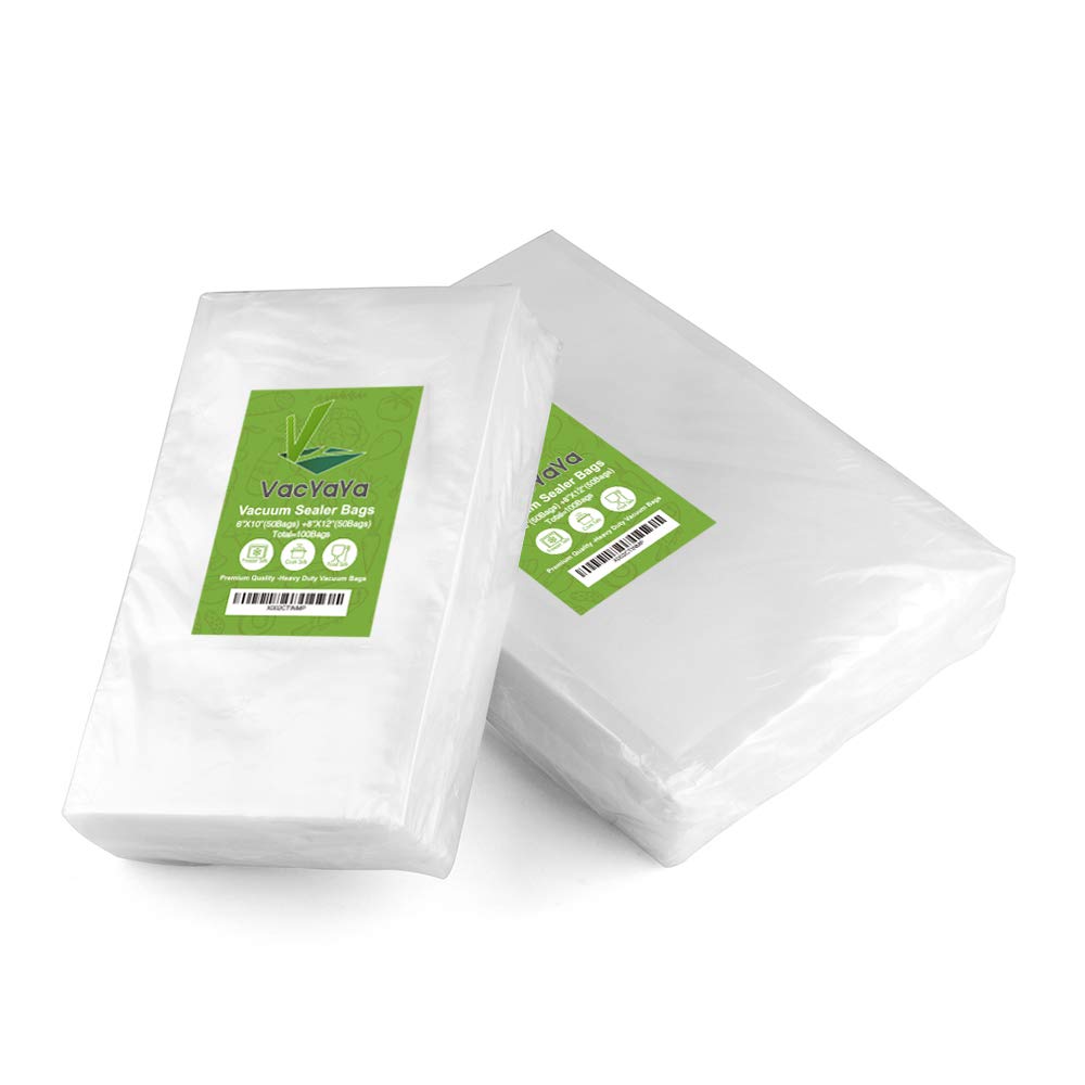VacYaYa 150 CountVacuum Sealer Bags 50 Each Size Pint 6"x 10"Quart 8"x12"Gallon11"x16" for Food,Vac Seal a Meal Bags with BPA Free, Heavy Duty Sous Vide Vaccume Seal Safe PreCut Bag