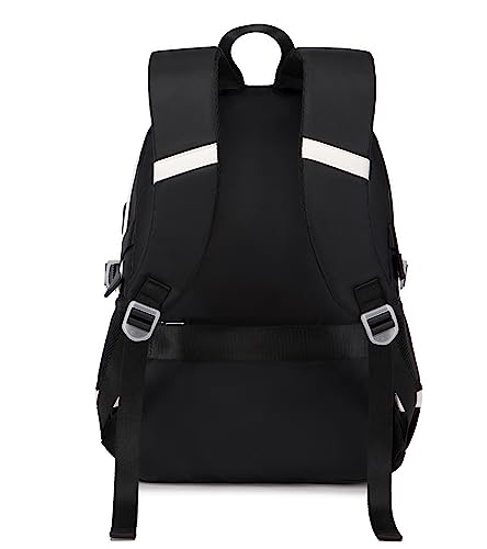 Teecho Waterproof Backpack Set for Teen Girls Cute Backpack Purse for Women Weeken Travel Rucksack Black