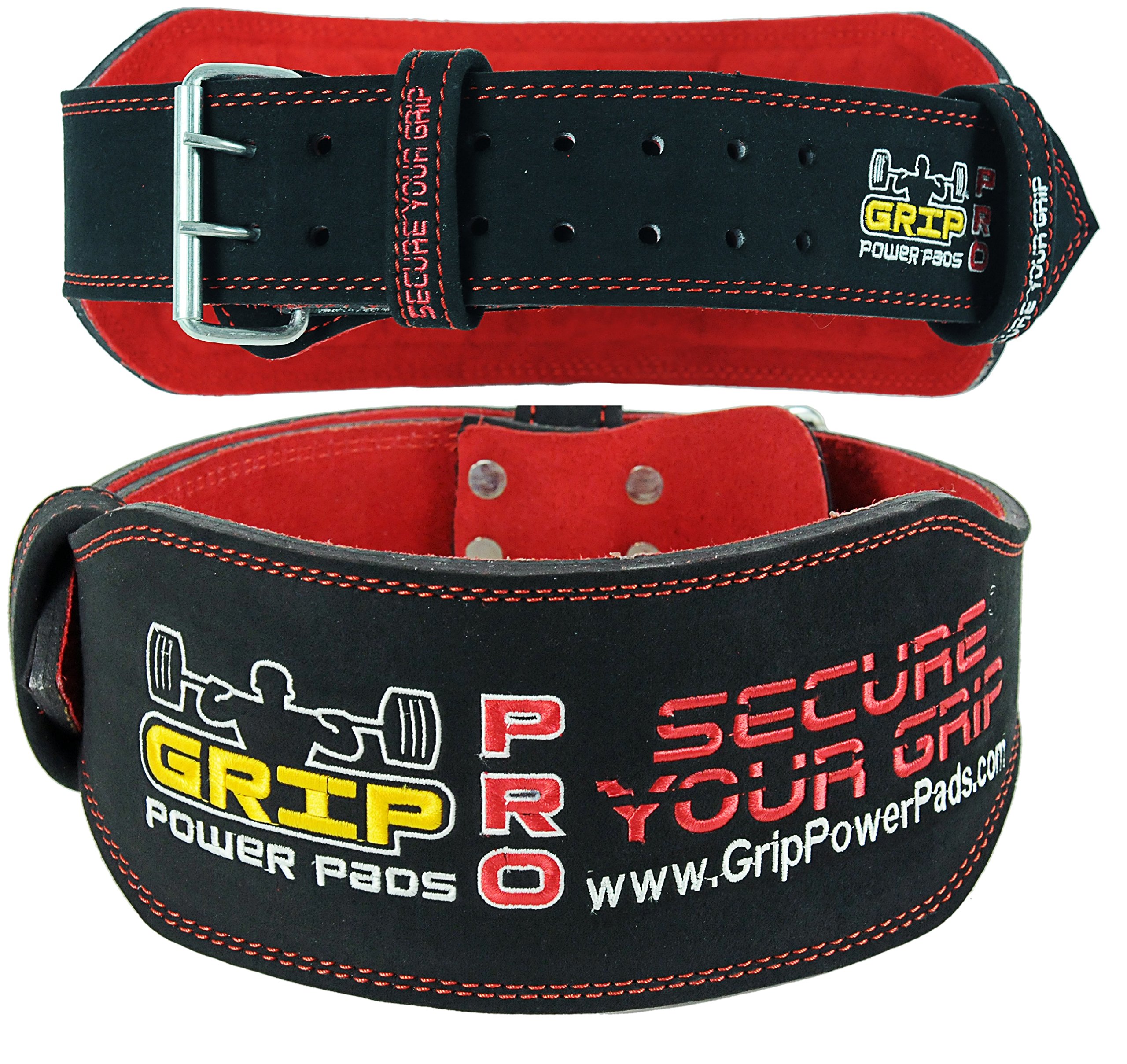 Grip Power Pads Weightlifting Belt Workout Clothes for Bodybuilder Powerlifter Weightlifter Keep Your Core Engaged Back Support (Regular Belts 6" Wide, X-Large 34.5"- 42" Waist Size)