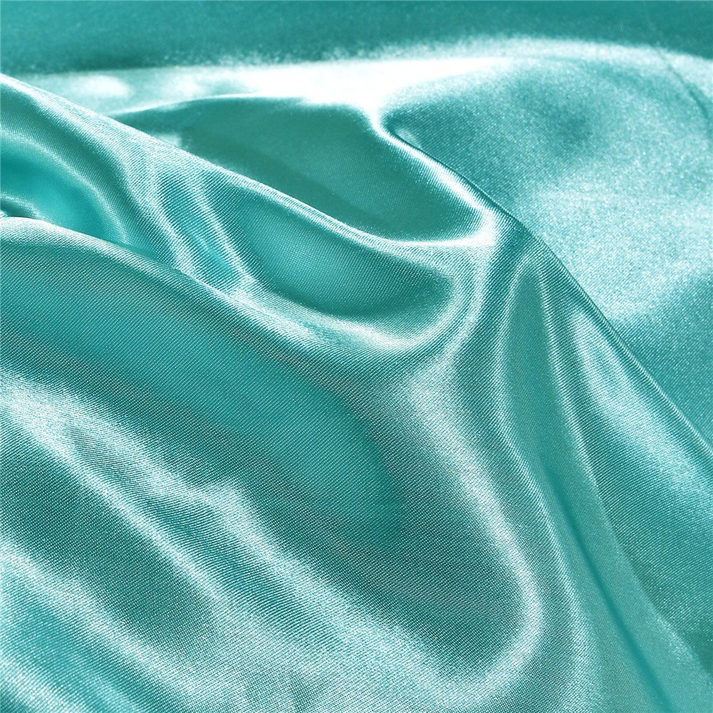 Vagasi Blue Duvet Cover Set Queen Size 3 Pieces - Comforter Cover Super Soft with 2 Pillow Shams - Satin Bedding Set Breathable & Smooth with Zipper Closure