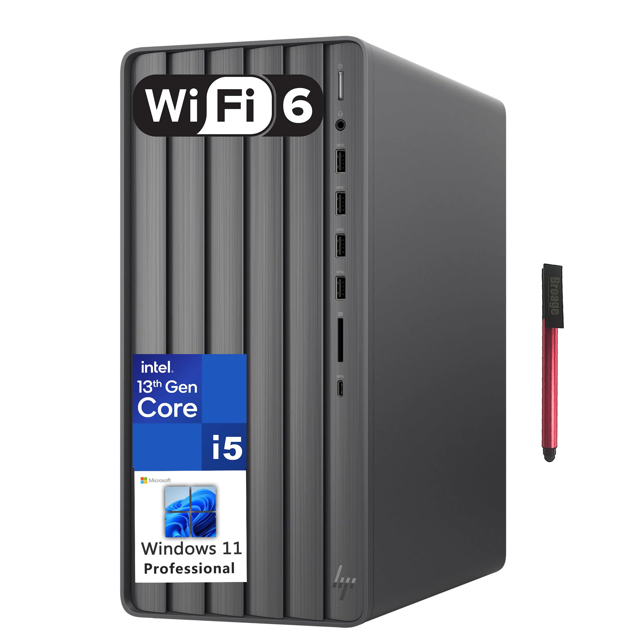 HP Envy Tower Business Desktop Computer, 13th Gen Intel 10-Core i5-13400 (Beat i7-12700), 64GB DDR4 RAM, 2TB PCIe SSD, WiFi 6, Bluetooth 5.3, Wired Keyboard and Mouse, Windows 11 Pro