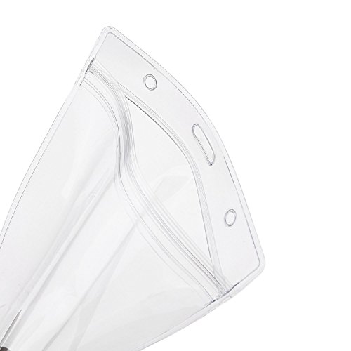 YEJI 12Pcs (6x4" Extra Large) Clear Transparent Extra Large Badge Holders Heavy Duty ID Card Badge Holder for ID Card Name Tag Passport ID, Cash, Plane Ticket Credit Card Receipts