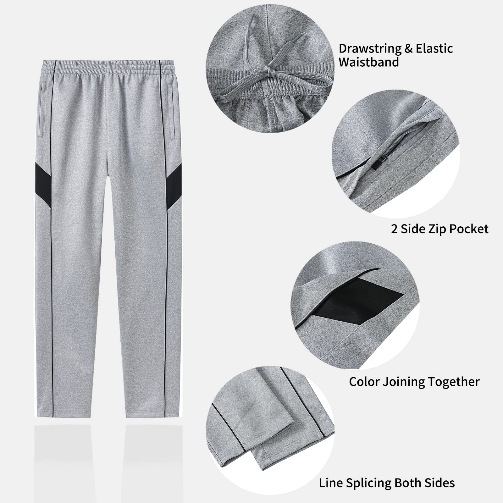 Mens Sweatsuits 2 Piece Track Suits for Men Set Mens Athletic Set Mens Tracksuit 2 Piece Men Sport Jackets Casual SweatSuit Men Grey Large
