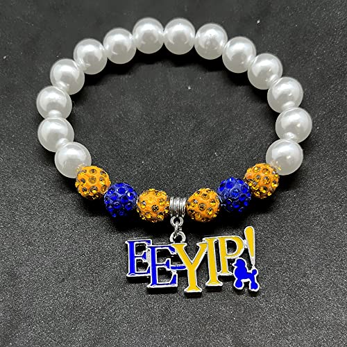 Youngsome SIGMA GAMMA RHO sorority society Personality EEYIP enamel metal pendant white simulated pearl bead bracelet