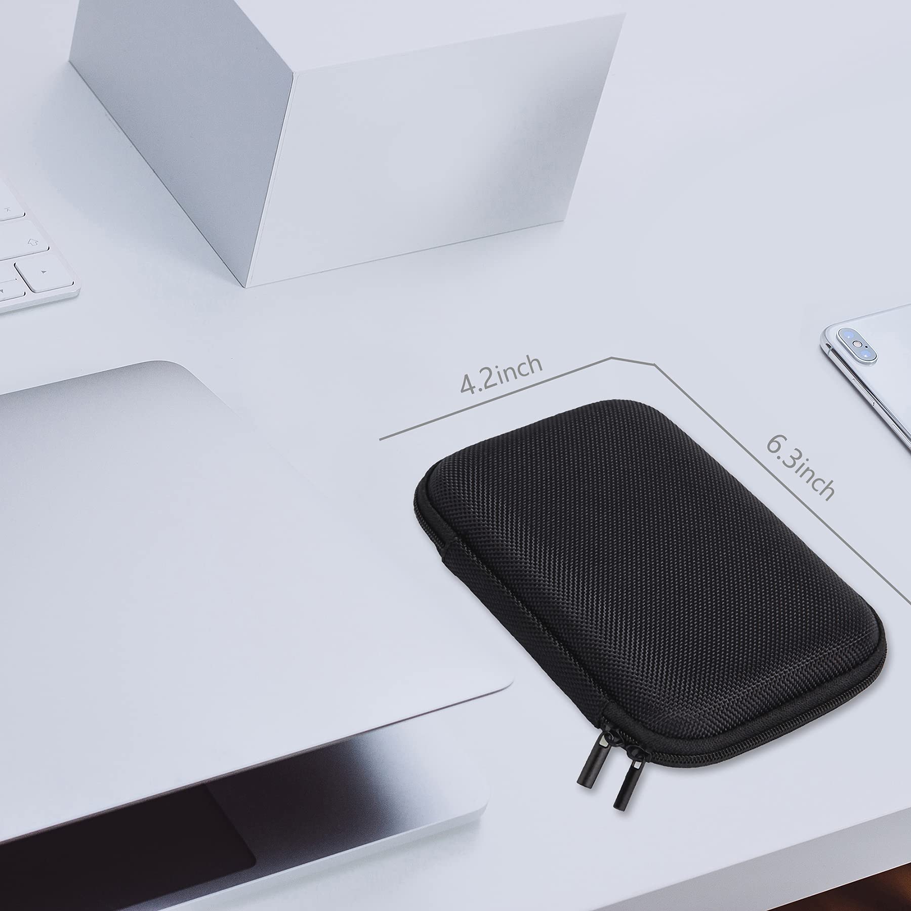 Ginsco Hard Carrying Case for Portable External Hard Drive Toshiba Canvio Basics Seagate Expansion WD Elements