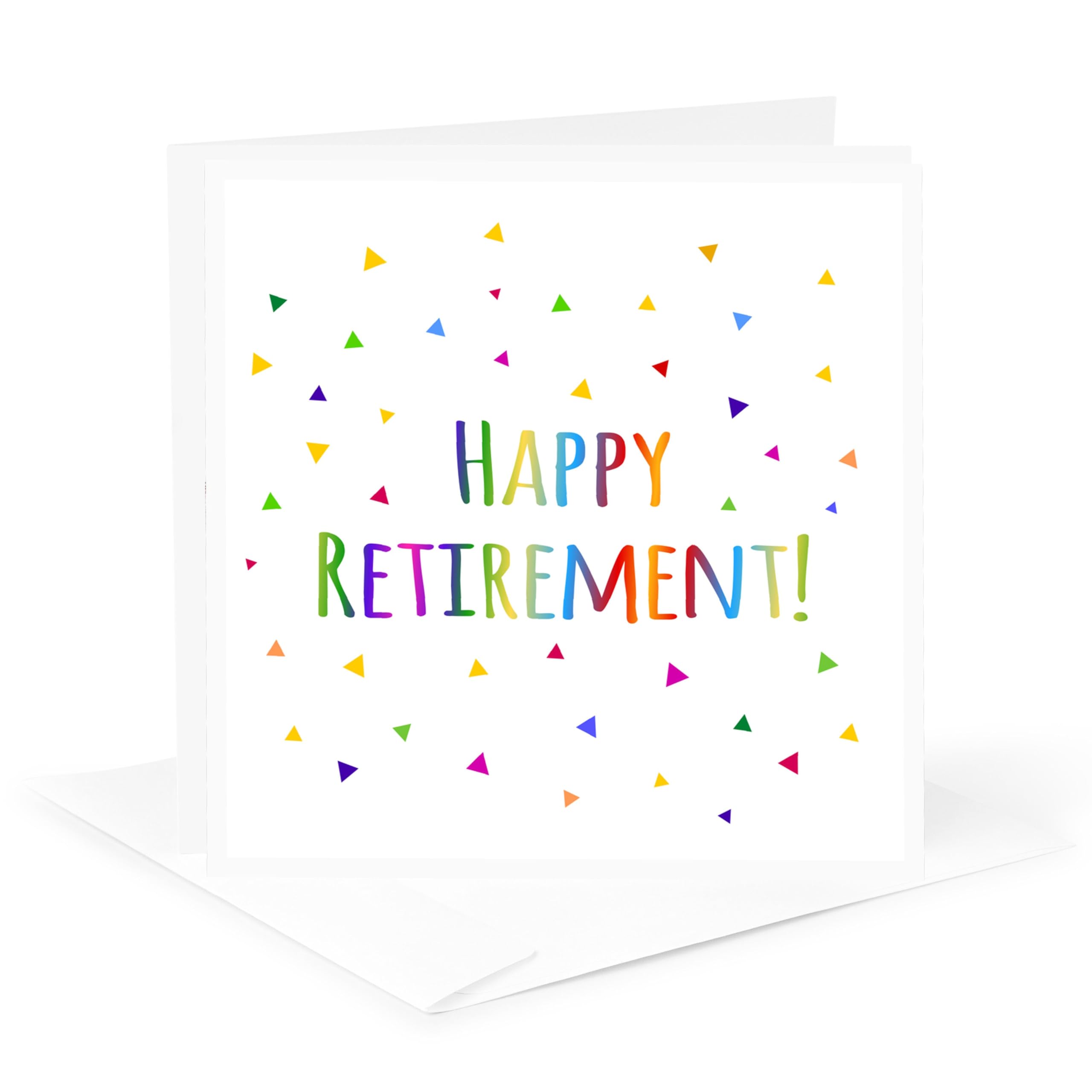 Happy Retirement colorful text celebrating retirement- Greeting Cards, 6 x 6 inches, set of 12 (gc_202096_2)