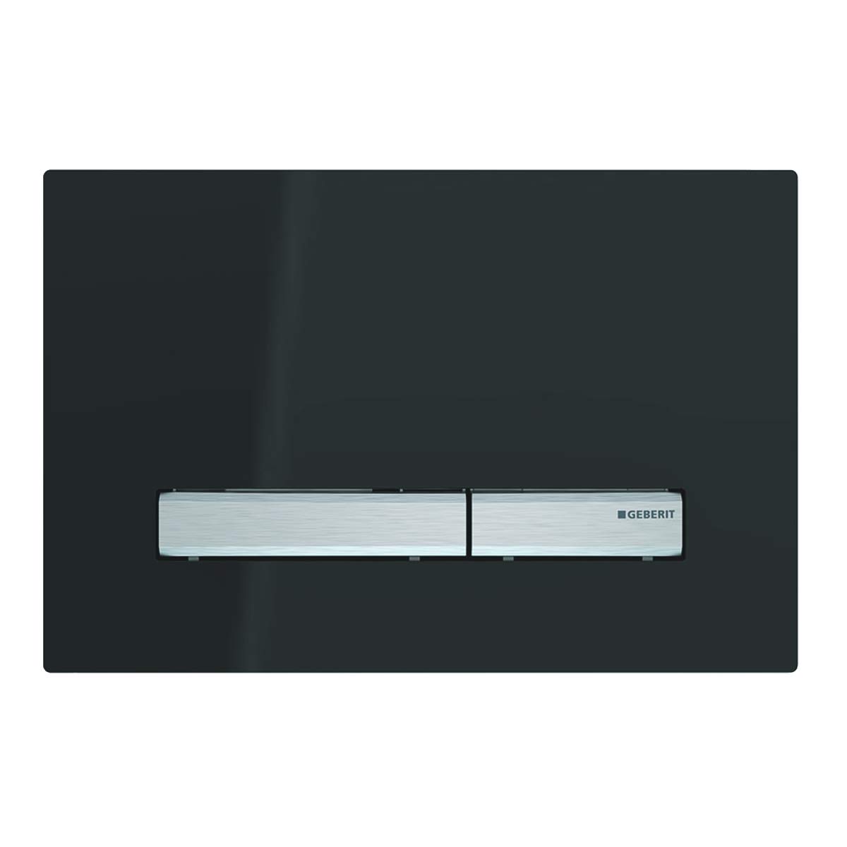 Geberit Sigma 50 plate (for 2 flushes, front actuation, colour black, for UP cisterns) 115788DW2, 24.6x1.3x16.4 cm