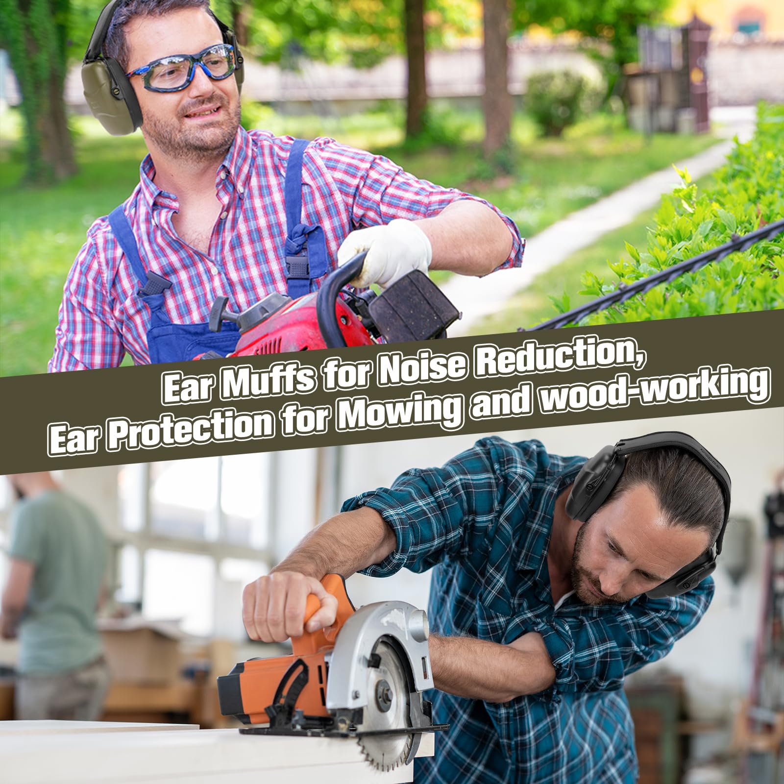 GUCHO 34 dB NRR Noise Reduction Safety Shooting Ear Muffs,Hearing Protection Ear Muffs,Shooting Range Ear Protection for Hunting Mowing