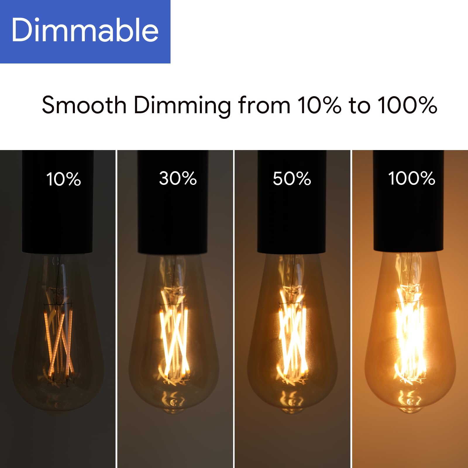 VATION LIGHTING 6 Pack ST19 ๐๐ฆ๐๐๐ซ ๐๐ฅ๐จ๐ฐ ๐๐ข๐ง๐ญ๐๐ ๐ ๐๐๐ข๐ฌ๐จ๐ง ๐๐ข๐ ๐ก๐ญ ๐๐ฎ๐ฅ๐ LED Filament Bulb 5W with Amber Glass, 90+ High CRI, Dimmable 2200K, E26 Medium Base, UL Listed