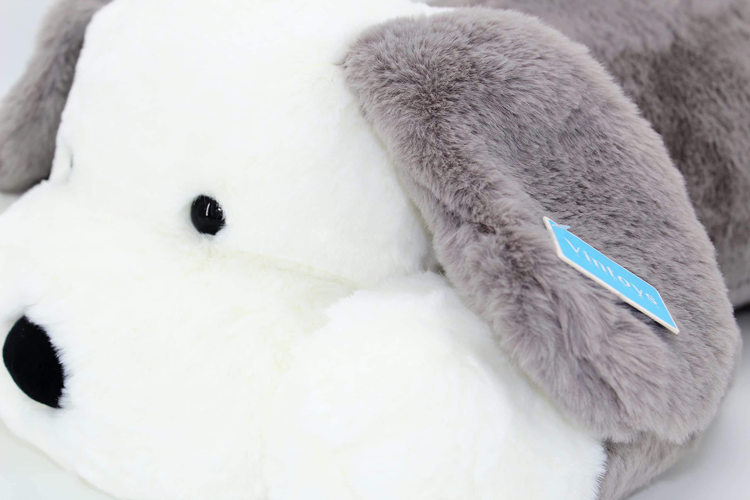 Vintoys Dog Hugging Pillow Big Soft Plush Puppy Stuffed Animal for Kids and Adults Gray 26"