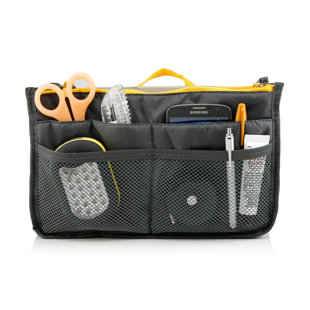 GEARONIC TM Lady Women Travel Insert Organizer Compartment Bag Handbag Purse Large Liner Tidy Bag- Orange