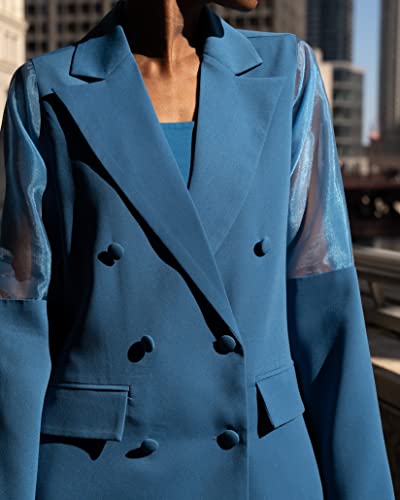The Drop Women's Blue Sapphire Double Breasted Blazer by @signedblake, M
