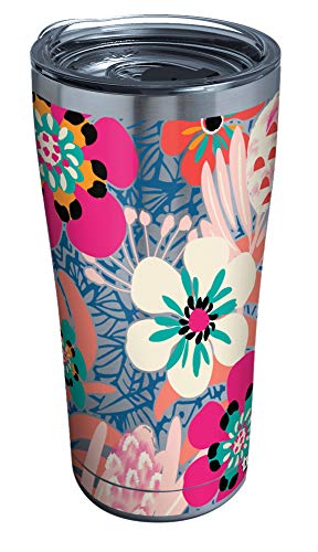 Tervis Bright Wild Blooms Insulated Travel Tumbler and Lid 20 oz - Stainless Steel, Silver