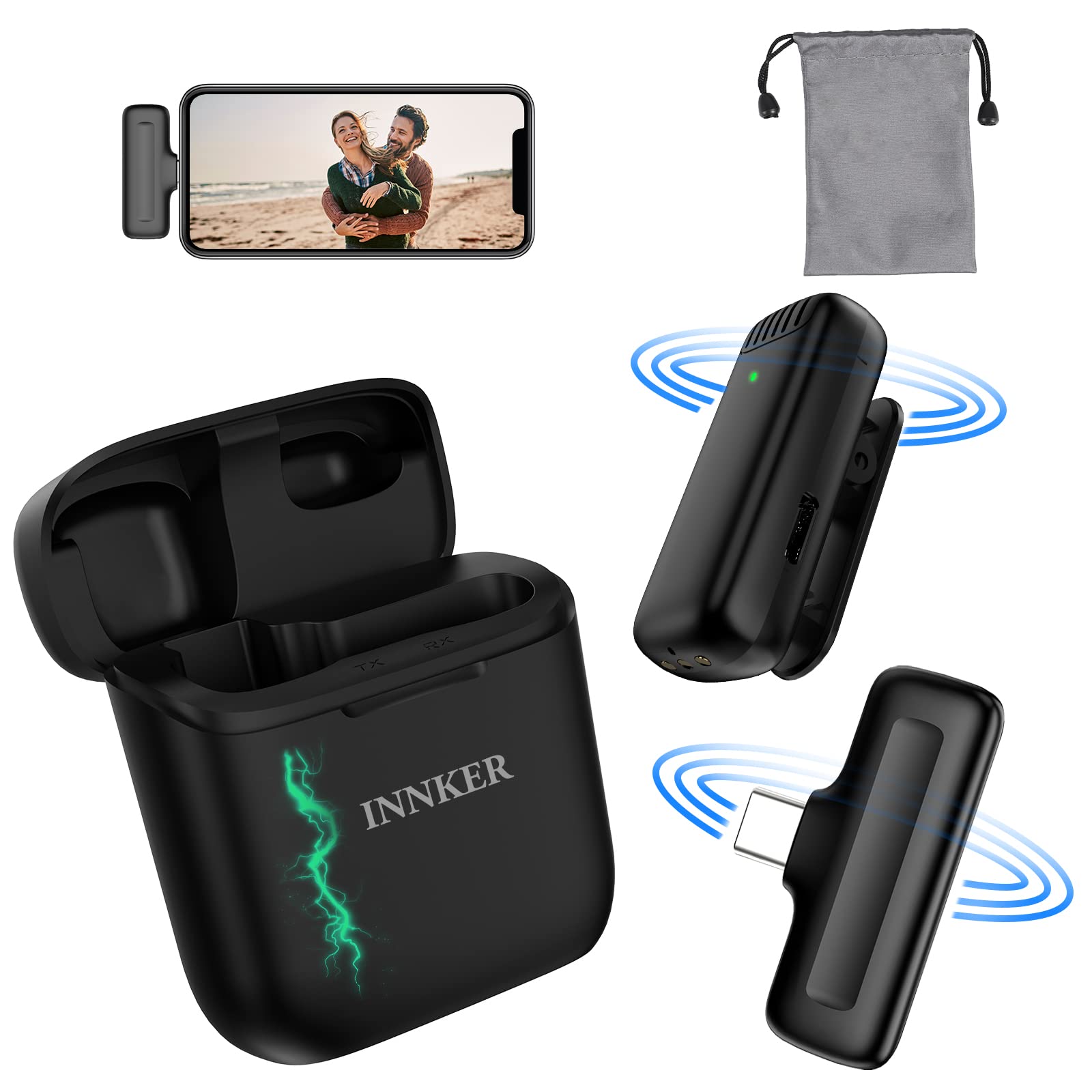 INNKER Wireless Lavalier Lapel Microphone for Android Computer