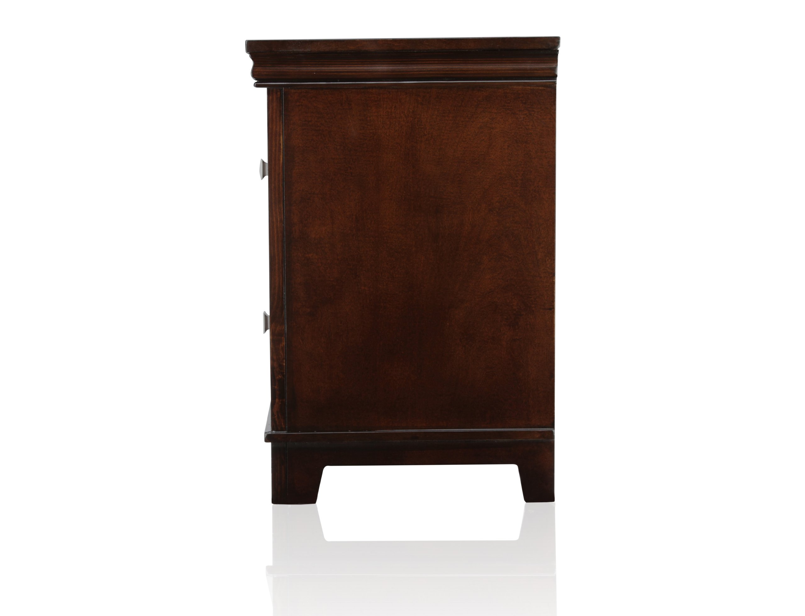 Furniture of America Pasha Traditional 2 Drawer Storage Wood Nightstand with Square Metal Knobs, Bedside Table for Bedroom, One-Size, Brown Cherry