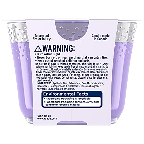 Glade Candle Tranquil Lavender & Aloe, Fragrance Candle Infused with Essential Oils, Air Freshener Candle, 3-Wick Candle, 6.8 Oz, 3 Count