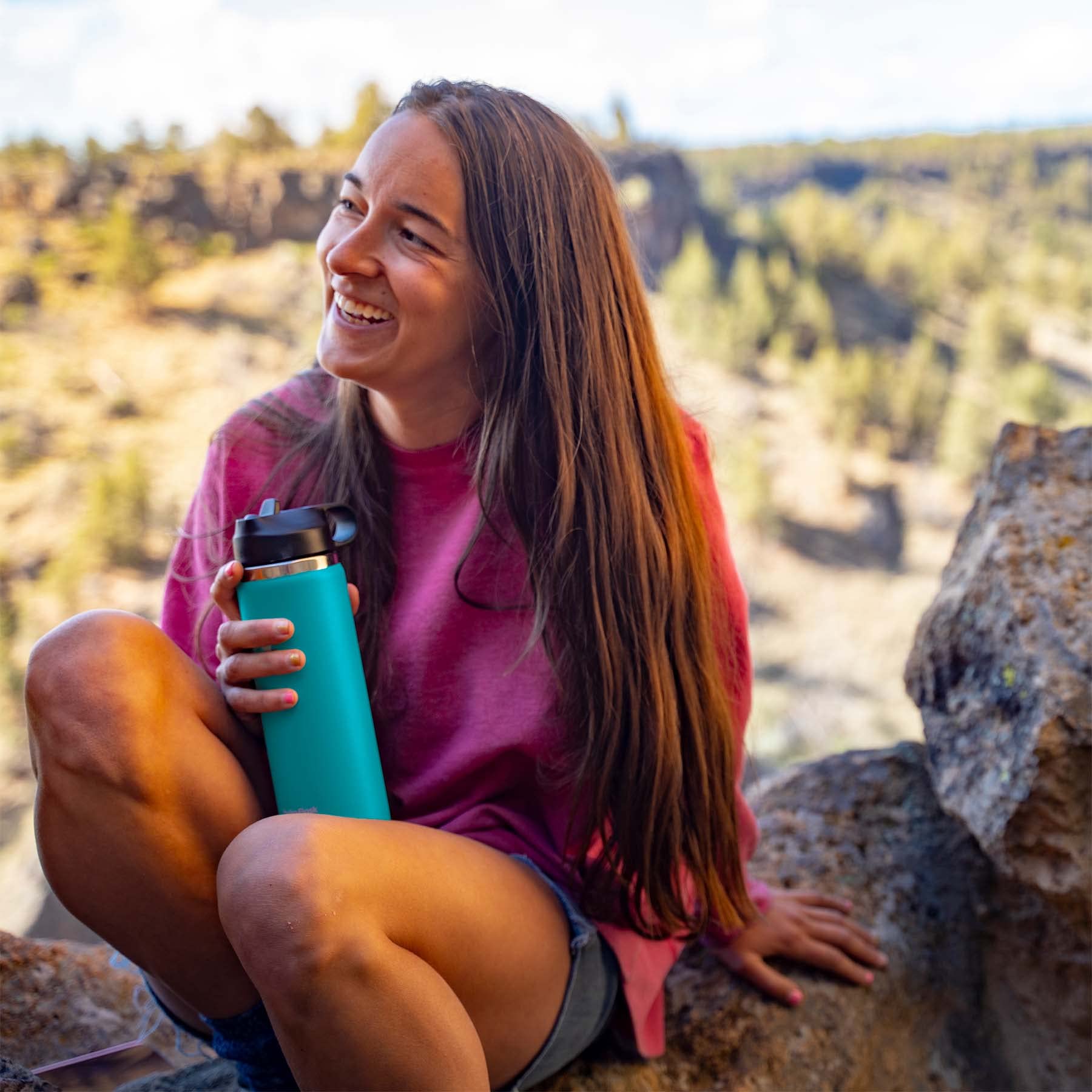 Hydro Flask 24 oz Wide Mouth Straw Lid Black