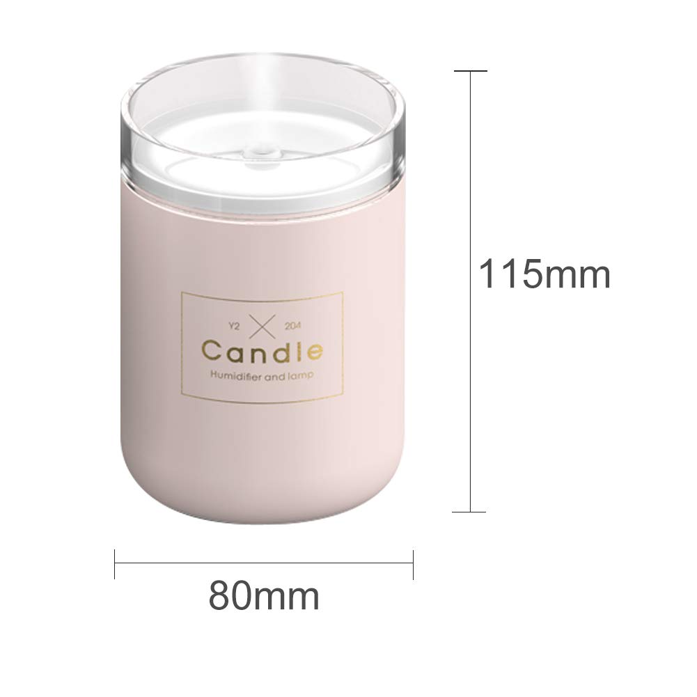 HARPAT Humidifier USB Small Humidifier 280ml Ultrasonic Portable Mini Humidifier with LED 4Hours Auto Shut Off for Home, Office, Yoga Pink