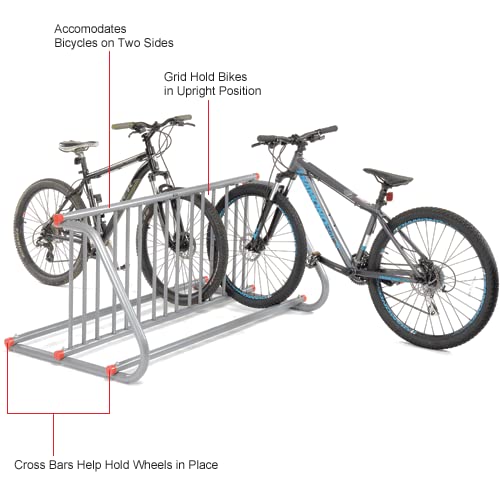 Global Industrial 59-3/4"L Grid Bike Rack, Double Sided, Powder Coated Steel, 10-Bike Capacity