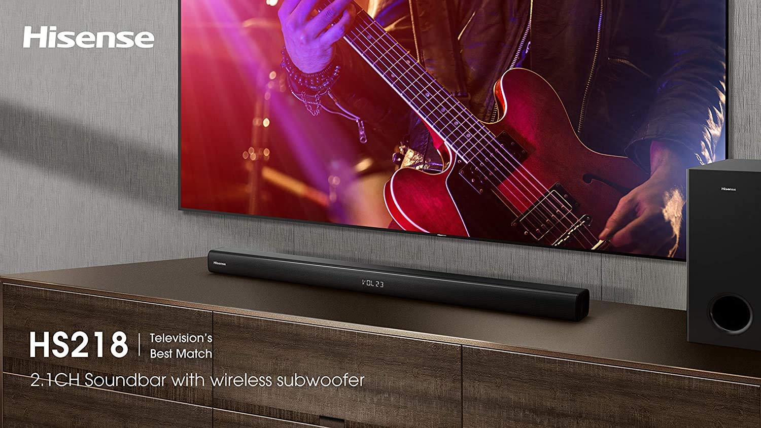 Hisense 85H6570G 85-Inch 4K Ultra HD Android Smart TV with Alexa Compatibility (2020) 2.1 Channel Sound Bar Home Theater System with Wireless Subwoofer and Bluetooth (Model HS218)