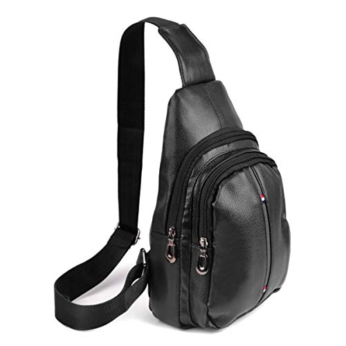 WESTEND Crossbody Leather Sling Bag with Adjustable Strap-Travel Small Daypack