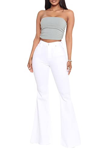 YouSexy Women's Flare Bell Bottom Jeans Destroyed Flare Denim Pants 70s Outfits for Women