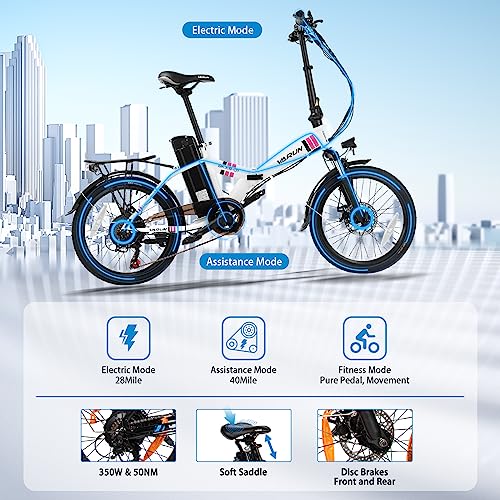VARUN Folding Electric Bike for Adults 20"/26" Electric Bicycle with 20/25MPH E-Bike UL Certification Removable Battery Shimano 7-Speed Electric City Commuter Bicycle
