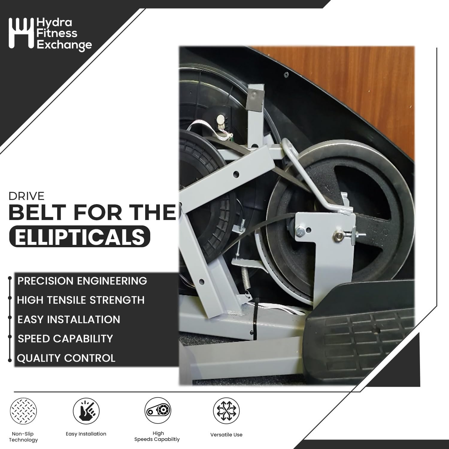 H.F Exchange Motor Drive Belt 32” L, 8 Ribs Micro v Belt Poly V Transmission Belt - High Strength Rubber Good Tension Replacement P/N BD-18917 for Treadmill Work with Cybex CX 445T LCX 425T