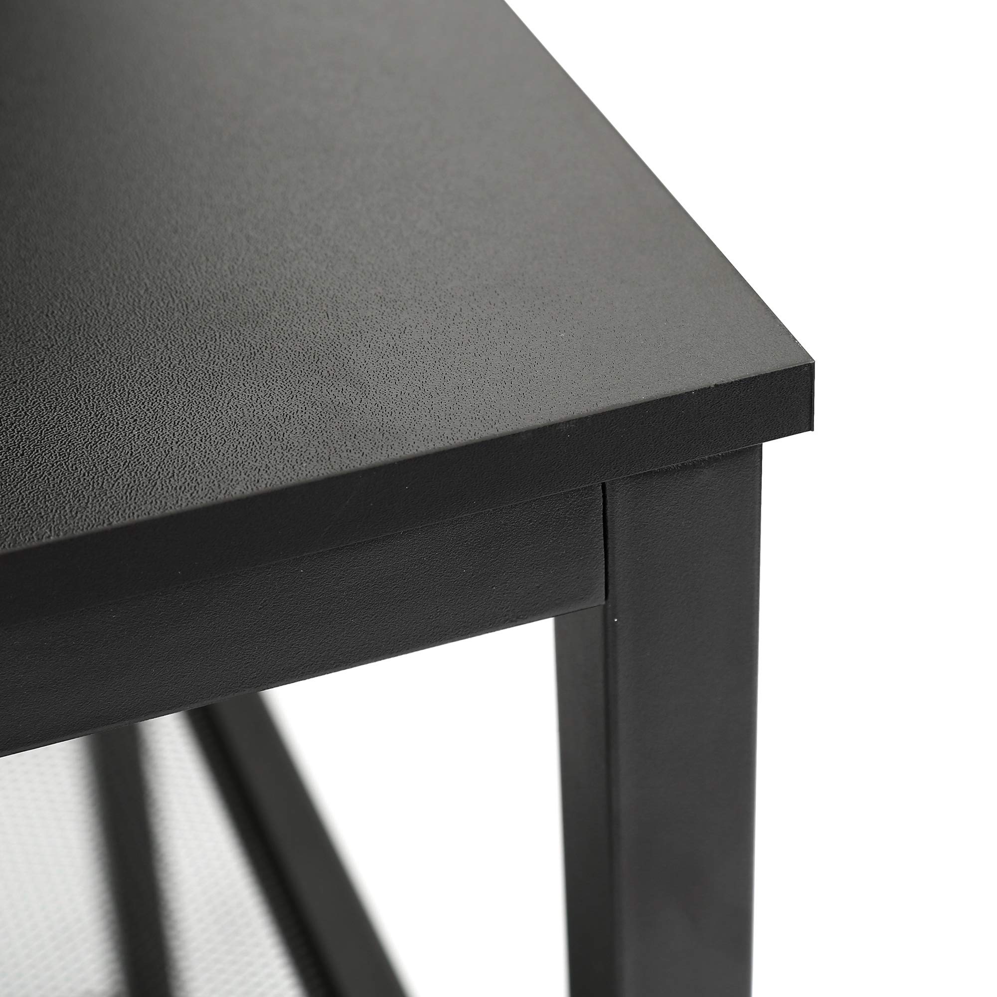 JEROAL 55 Inch Computer Desk with Shelves, Large Wooden Desk with 2 Storage Shelves, Industrial Study Writing Table for Home, Office and Study Room, White and Black Desktop with Black Metal Base