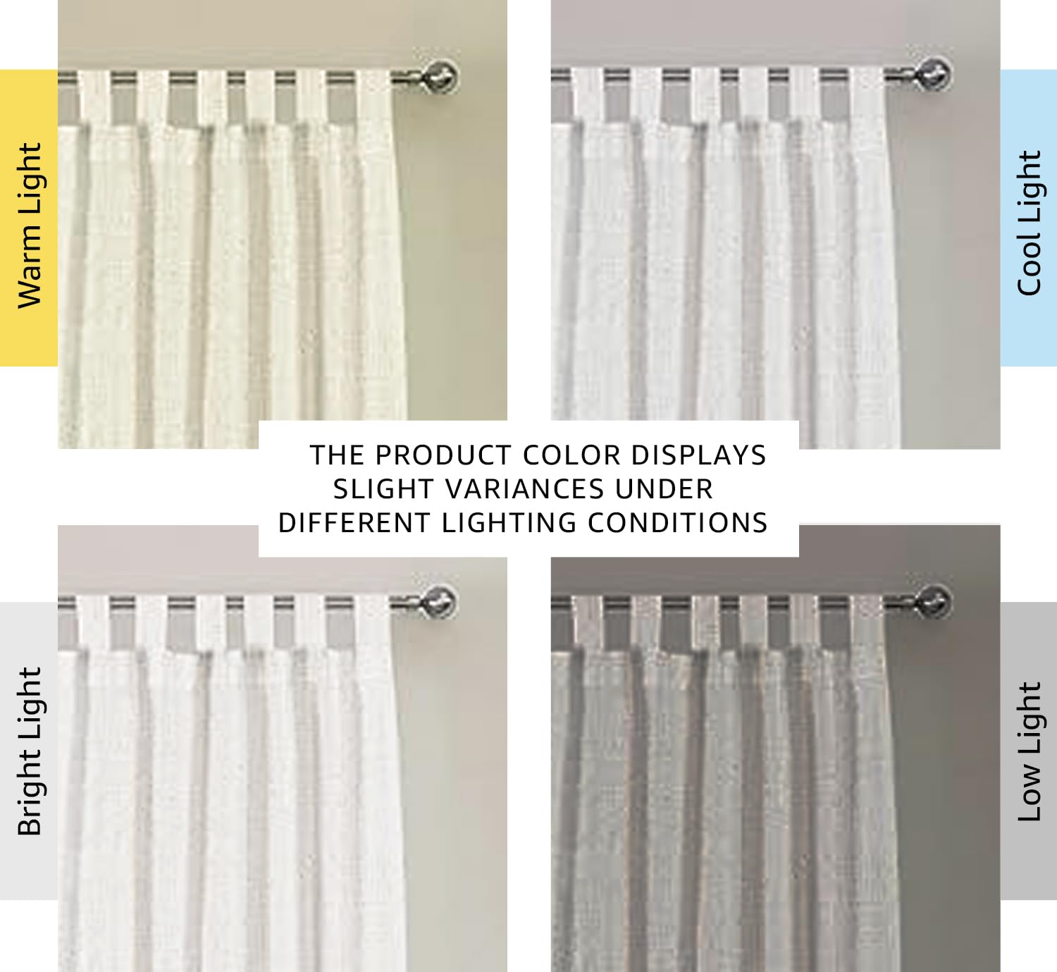 H.VERSAILTEX Elegant Natural Linen Blended Energy Efficient Light Filtering Curtains / Tab Top Curtains Off White Window Treatments Panels / Drapes for Livingroom (Set of 2, 52in x 96in)