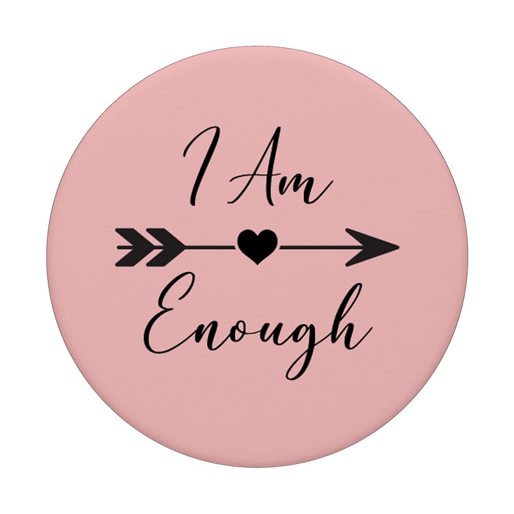 I Am Enough Faith - Motivational Inspirational Quotes Pink PopSockets Swappable PopGrip