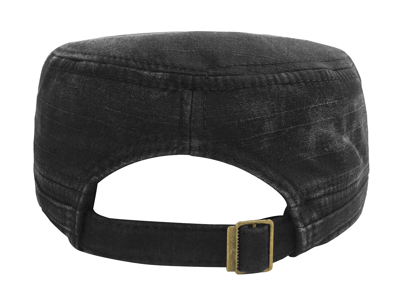 Glamorstar Unisex Cadet Army Cap Washed Cotton Military Corps Hat Flat Top Cap Black,One Size