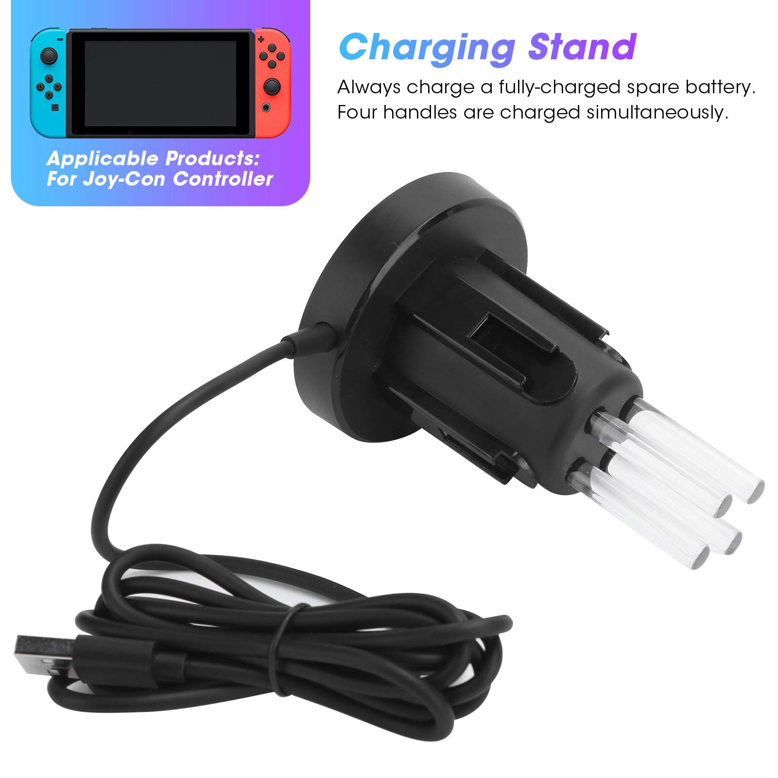 Gamepad Charger Widely Used Charging Stand Convenient to Use Durable in Use Compact Size Not Take Up Space Office for Home Joy‑con Controller