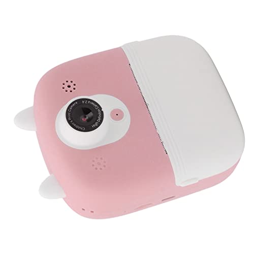 jerss Childrens Digital Camera 6 Filter Effects Face Recognition Auto Print Digital Camera 1080P ABS Home Silicone for Children (Pink)