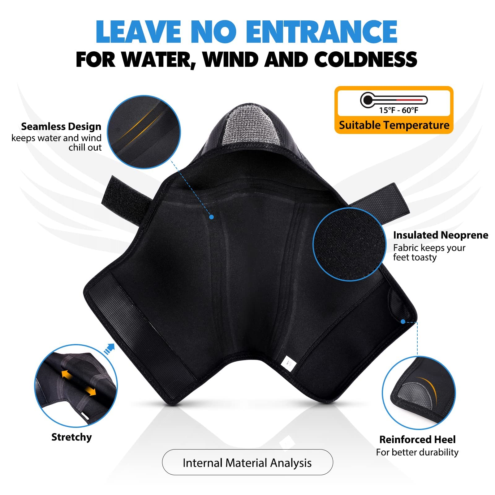 Hikenture Cycling Shoe Covers, Water-Resistant Cycling Overshoes for Winter