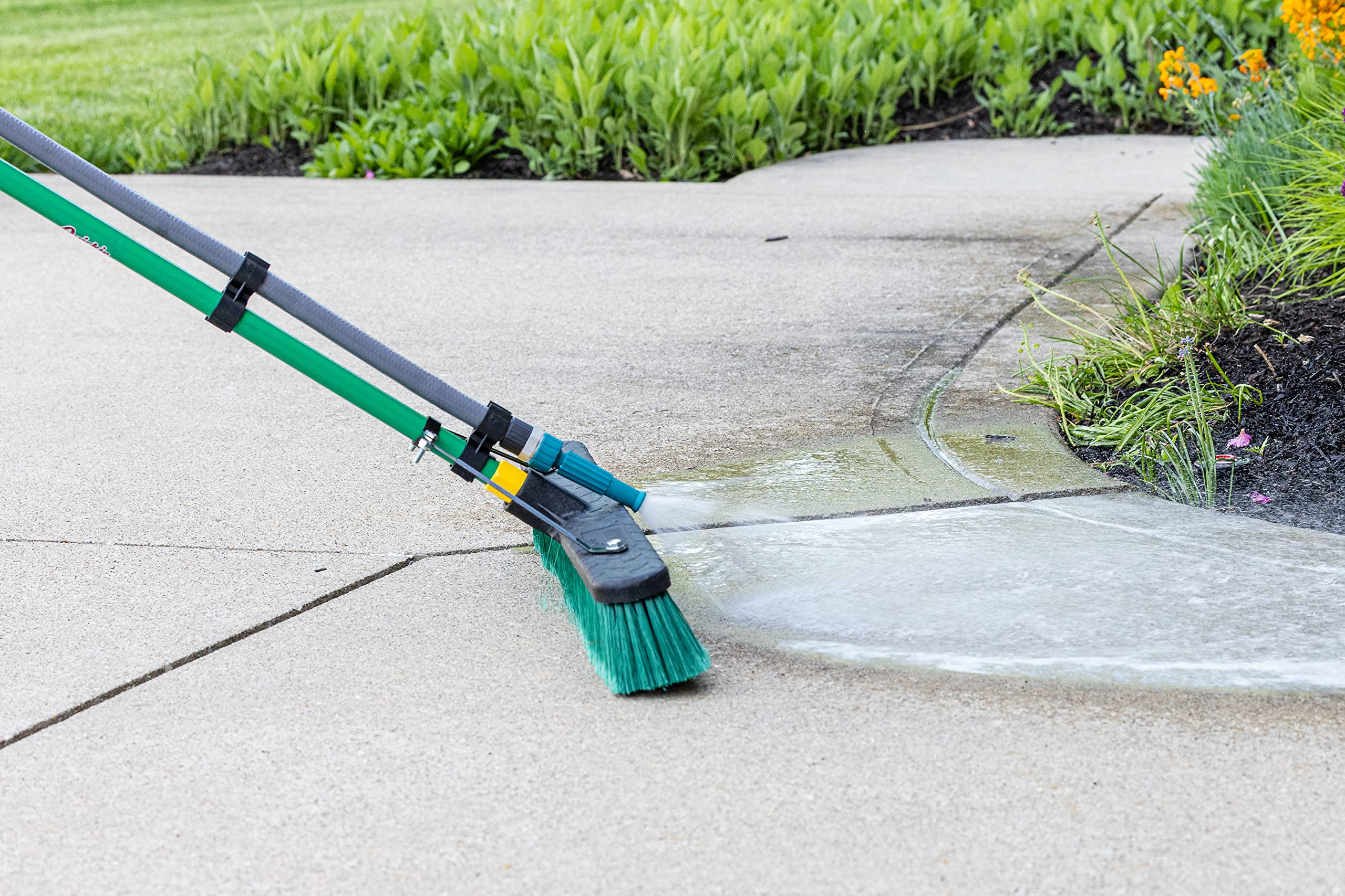 Versa-Spray for Brooms Quickly transforms Brooms and Hoses into a Powerful Water Broom for Cleaning garages, Cars, patios, Houses and Much More!