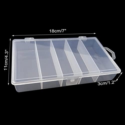 Honbay Clear Visible Plastic Fishing Tackle Accessory Box Fishing Lure Bait Hooks Storage Box Case Container Jewelry Making Findings Organizer Box Storage Container Case (M:7"x4.3"x1.2")