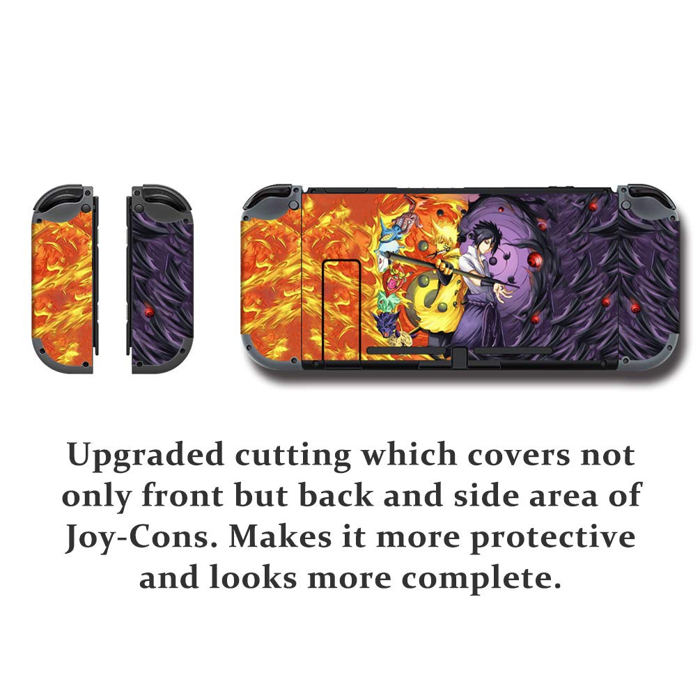 GilGames Vinyl Skin Decal Stickers for Nintendo Switch, Anime Protector Wrap Cover Protective Faceplate Full Set Console Dock