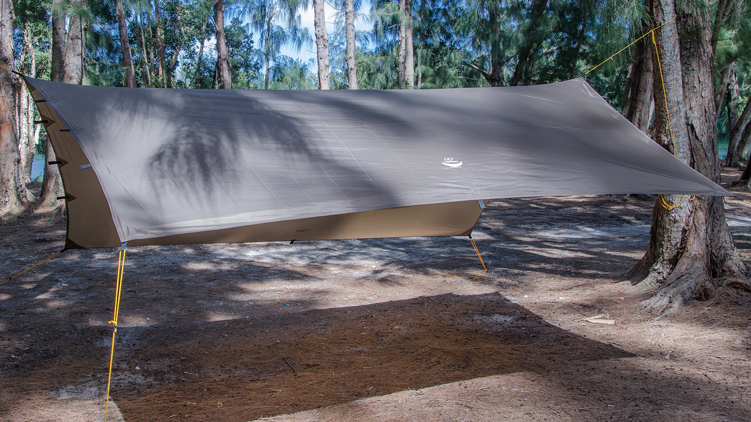 Go Outfitters Apex Camping Shelter/Hammock Tarp, Coyote Brown