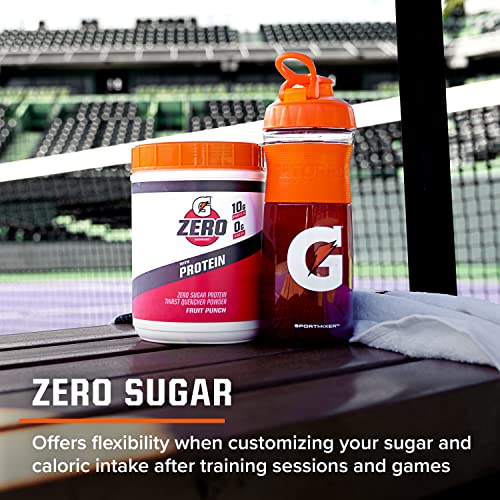 Gatorade Zero with Protein Powder, 10g Whey Protein Isolate, Zero Sugar, Electrolytes, Glacier Freeze, 1LB 6 OZ Canister (Pack of 1)