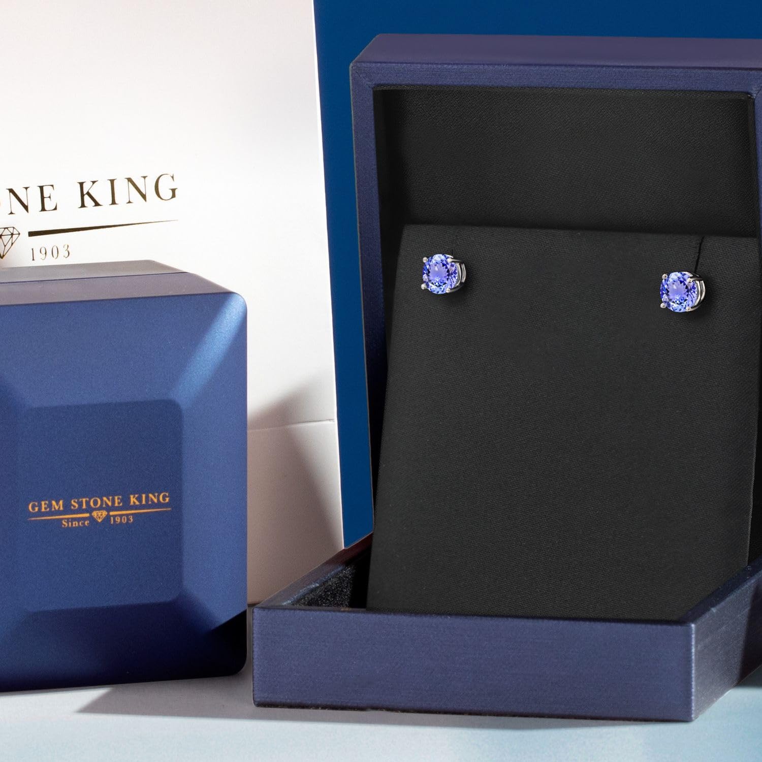 Gem Stone King 925 Sterling Silver Round 6MM Gemstone Birthstone Stud Earrings For Women
